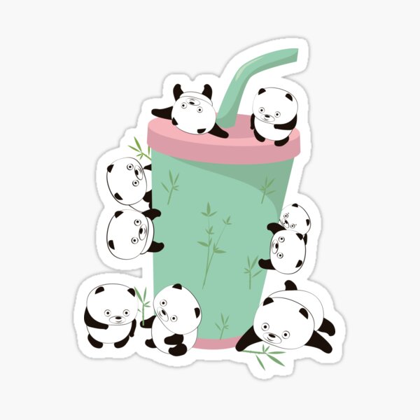"Cute pandas" Sticker by CraftCloud | Redbubble