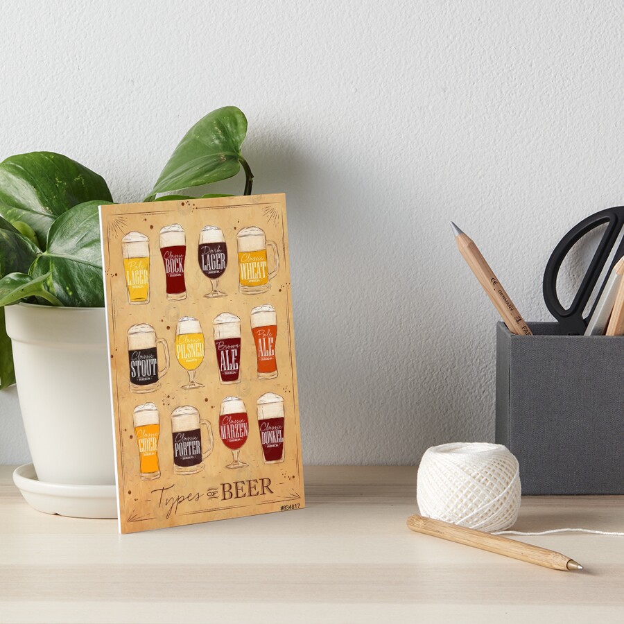"Types Of Beer Poster" Art Board Print for Sale by yarkmillo | Redbubble