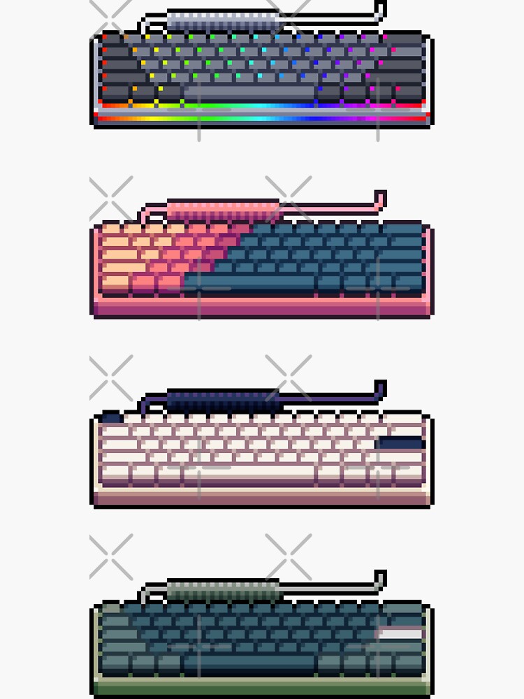 "Pixel Keyboard Pack - RGB x SA Vilebloom x GMK Seafarer x Olive ...