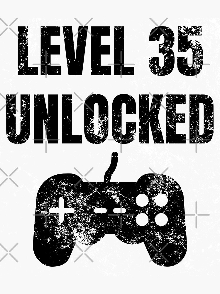 "Level 35 Unlocked 35th Birthday " Sticker by MagicArtworks | Redbubble