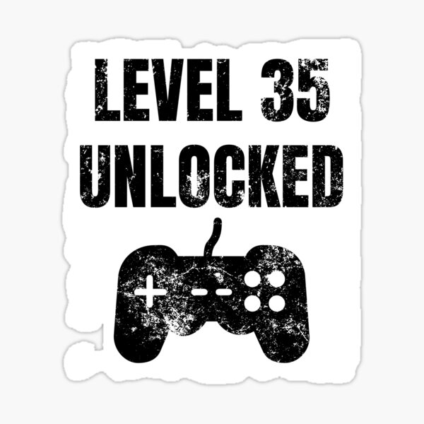 "Level 35 Unlocked 35th Birthday " Sticker by MagicArtworks | Redbubble