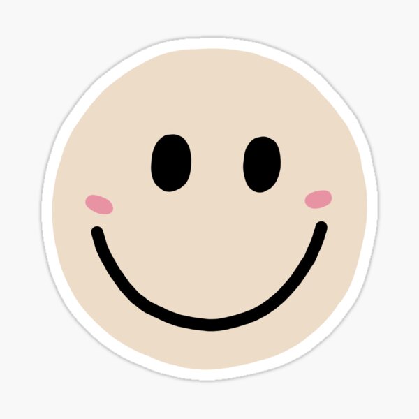 "Cute Smiley Face: Beige" Sticker by MadeByAyla | Redbubble