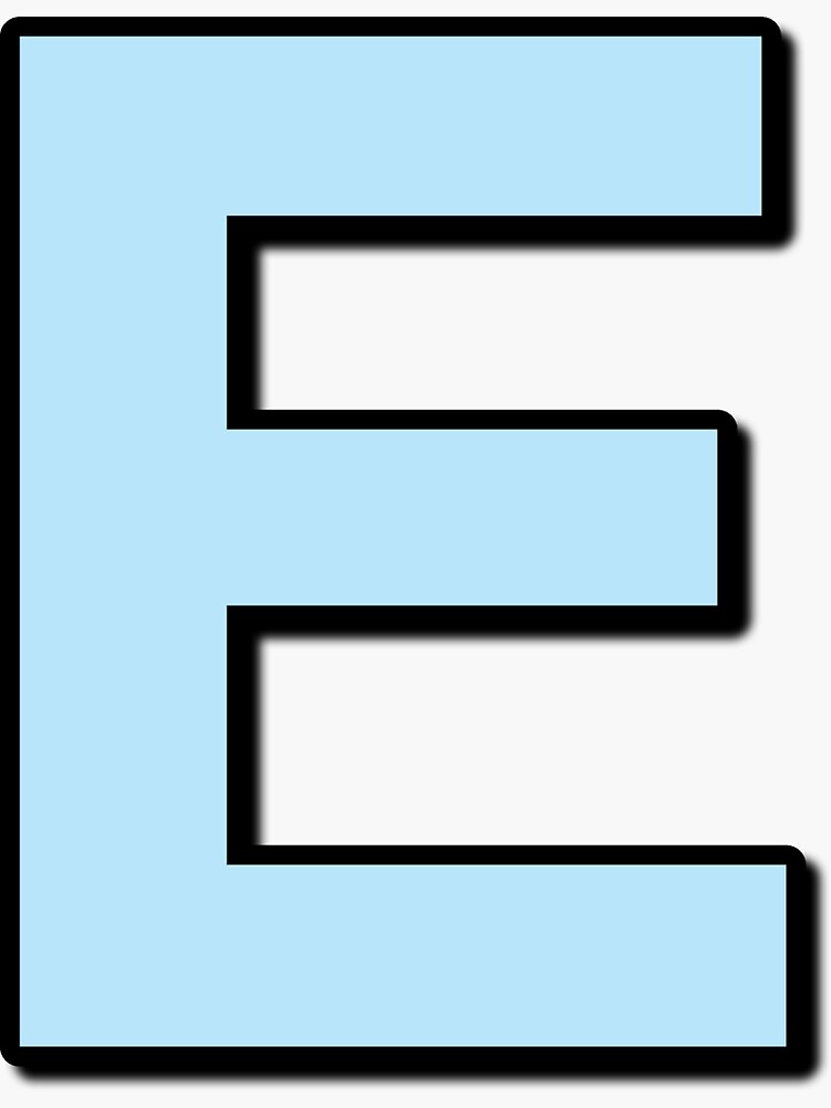 "Blue letter E" Sticker for Sale by imantahar | Redbubble