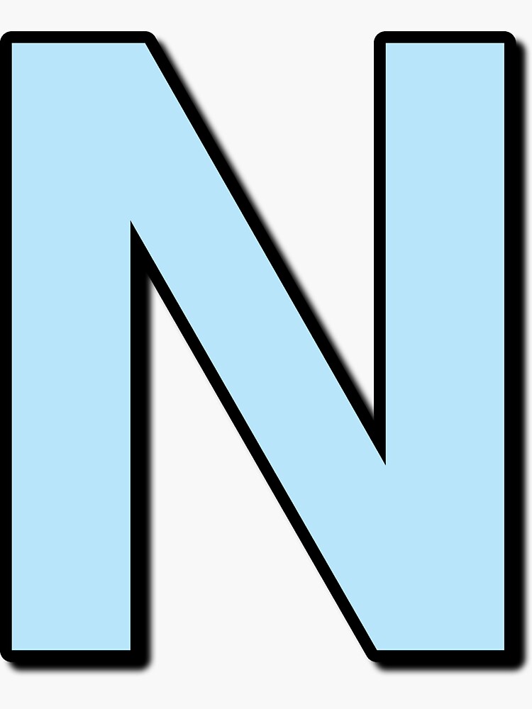 "Blue letter N" Sticker for Sale by imantahar | Redbubble