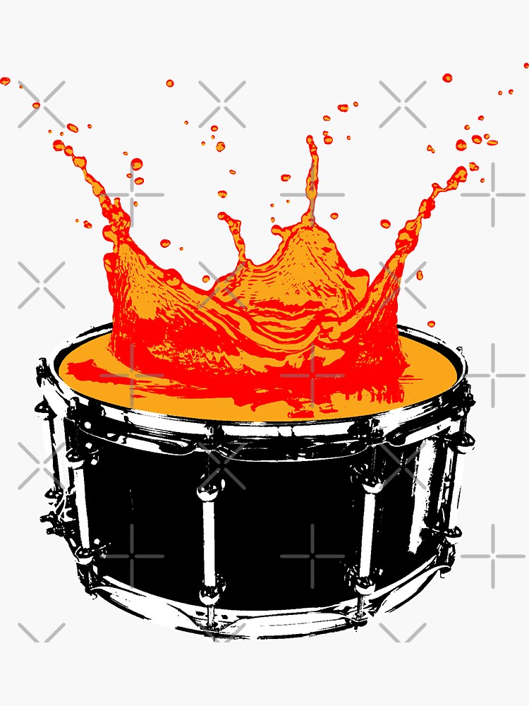 "Drum splash" Sticker for Sale by monsterplanet | Redbubble