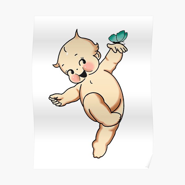 "Kewpie & Butterfly " Poster for Sale by hodgepodgemake | Redbubble