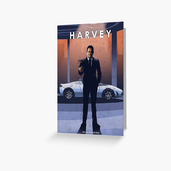 "Harvey Specter Suits - Tesla Roadster - Car Legends" Greeting Card by ...