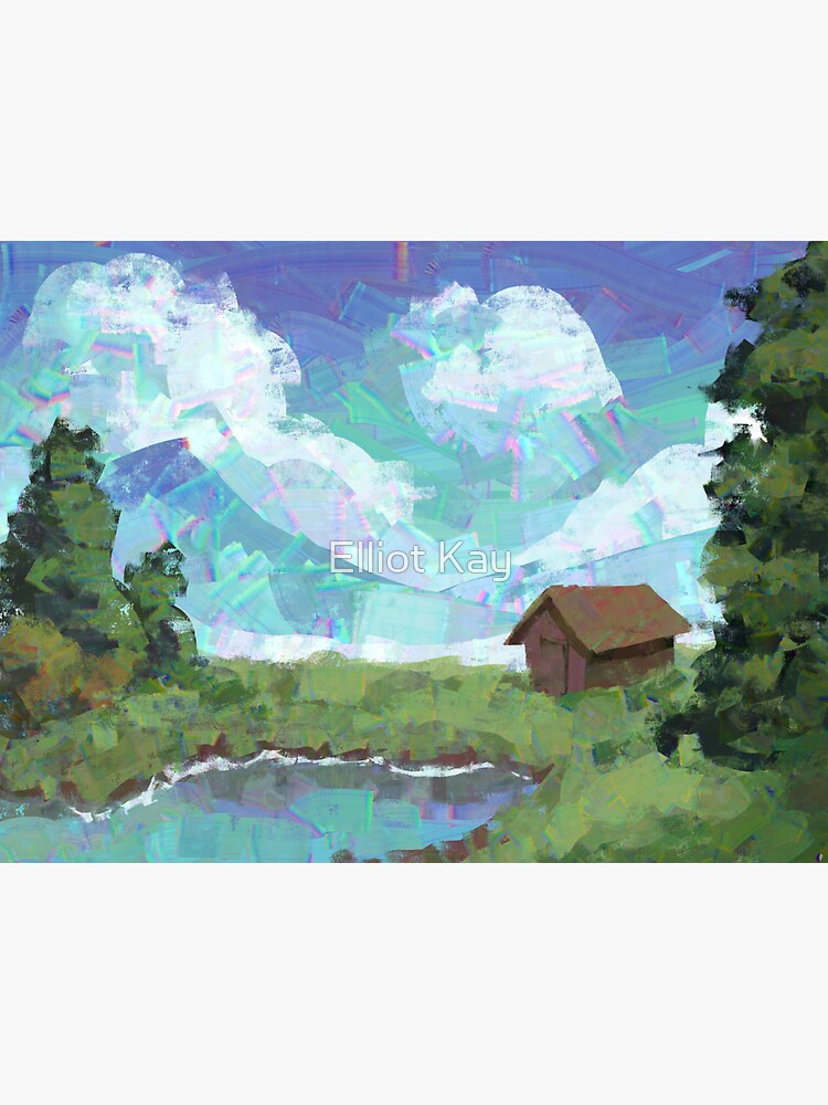 "Happy Landscape Painting" Sticker for Sale by ElliotKay | Redbubble