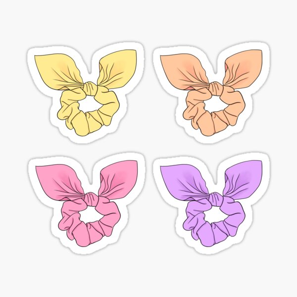"Pastel Bunny Scrunchie Pack" Sticker for Sale by stickerspickers ...