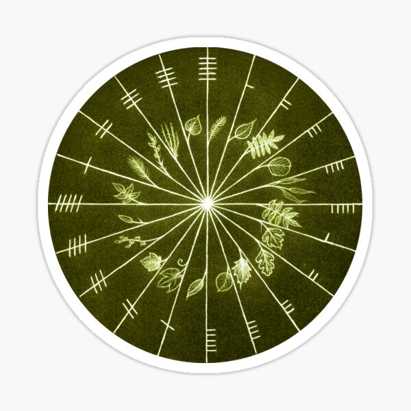 "Ogham Wheel" Sticker for Sale by Yuri-Leitch | Redbubble