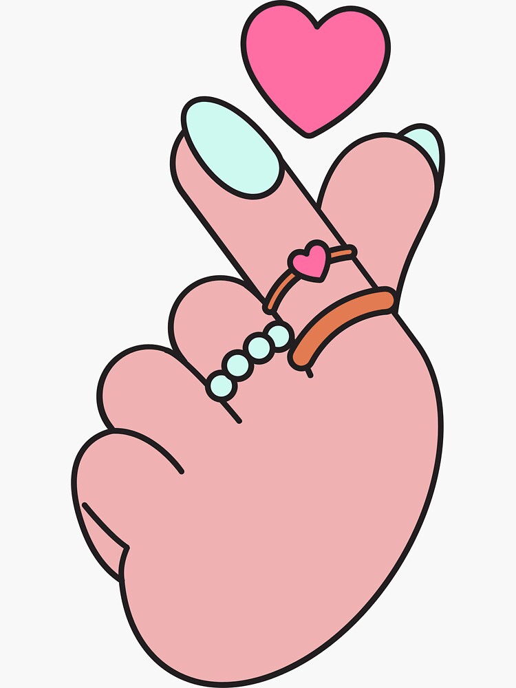 "Finger Heart Sticker" Sticker for Sale by fydnle | Redbubble