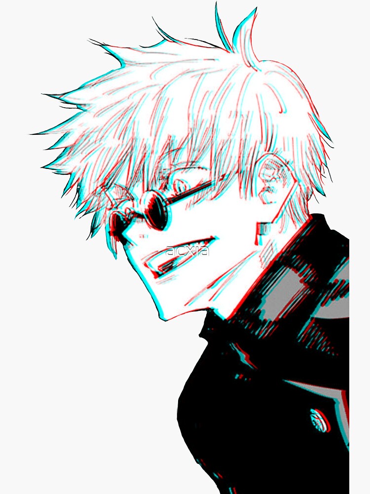 "Gojo Manga Glitch Sticker" Sticker for Sale by acxia | Redbubble