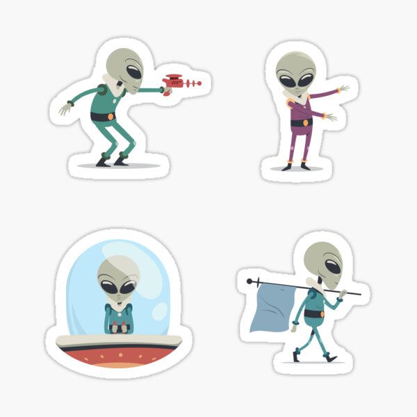 "Alien Stickers Universe Aliens Sticker Pack Nerd Geek Space Stars ...