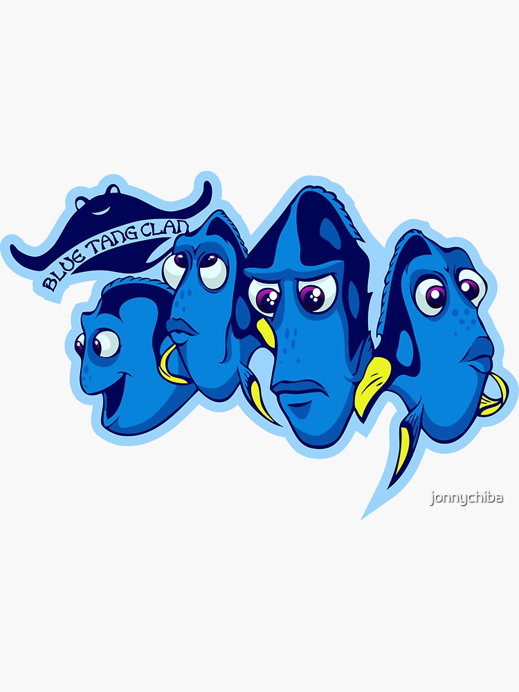 "Blue Tang Clan" Sticker for Sale by jonnychiba | Redbubble