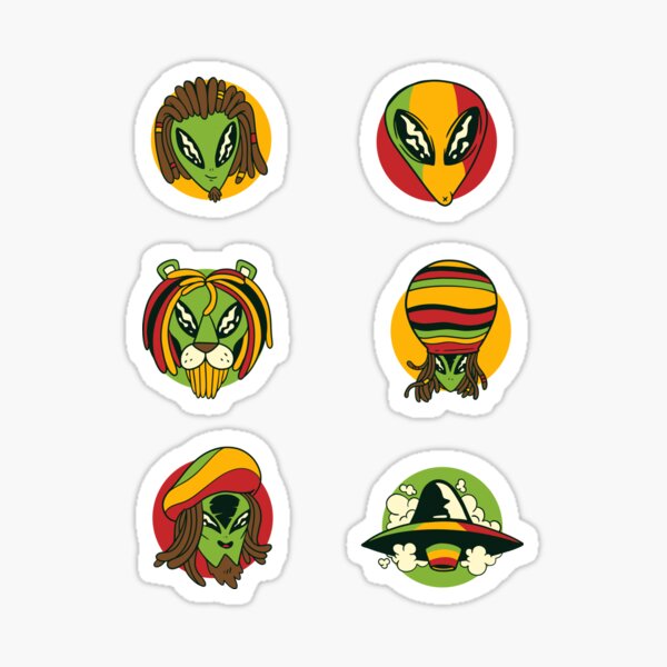 "Reggae Alien Stickers Universe Aliens Sticker Pack Nerd Geek Space ...