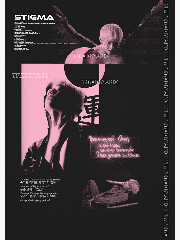 "Stigma - BTS V (Taehyung) " Sticker for Sale by soragraphics | Redbubble