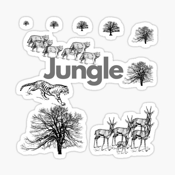 "The Jungle" Sticker by adildesigns | Redbubble