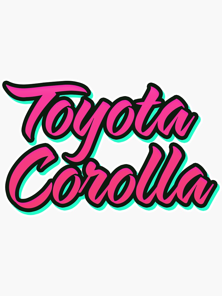 "Toyota Corolla - Vintage Colorful Text Pink" Sticker for Sale by Jdm ...