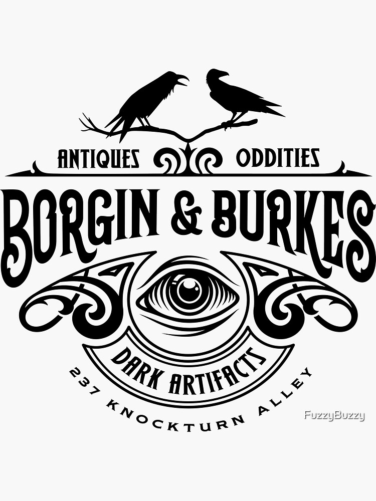 "Borgin And Burkes Oddities" Sticker for Sale by FuzzyBuzzy | Redbubble