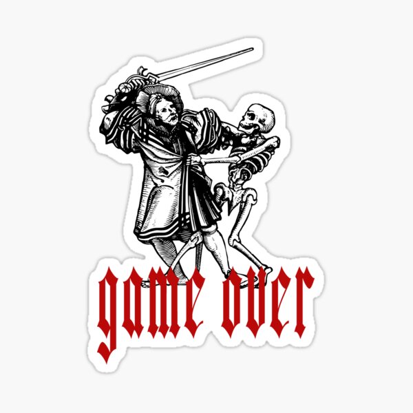 "game over" Sticker for Sale by khangoeva | Redbubble