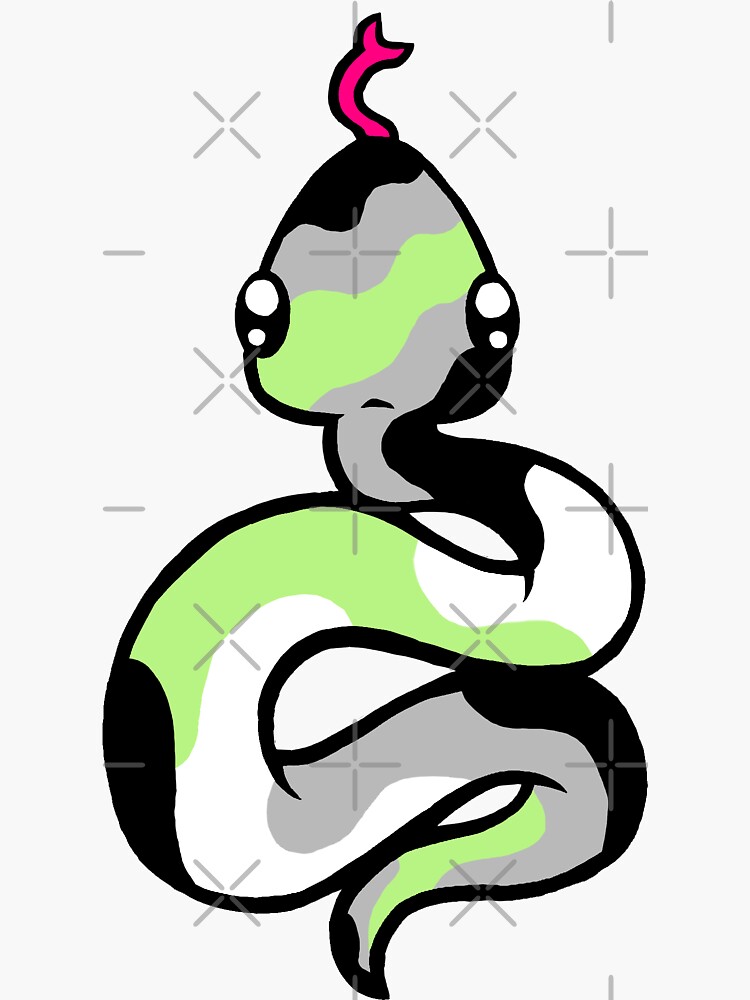 "Pride Snakes - Agender" Sticker for Sale by Russica | Redbubble