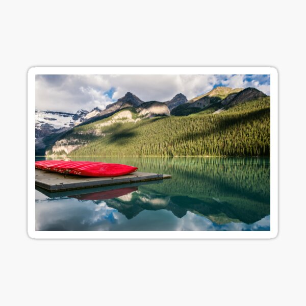 "Lake Louise Canoes" Sticker for Sale by joancarroll | Redbubble