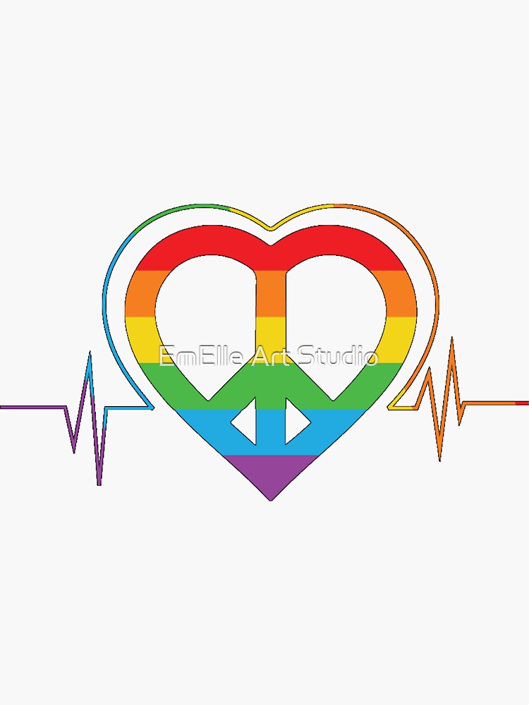 "Heartbeat Rainbow" Sticker for Sale by happywandererph | Redbubble