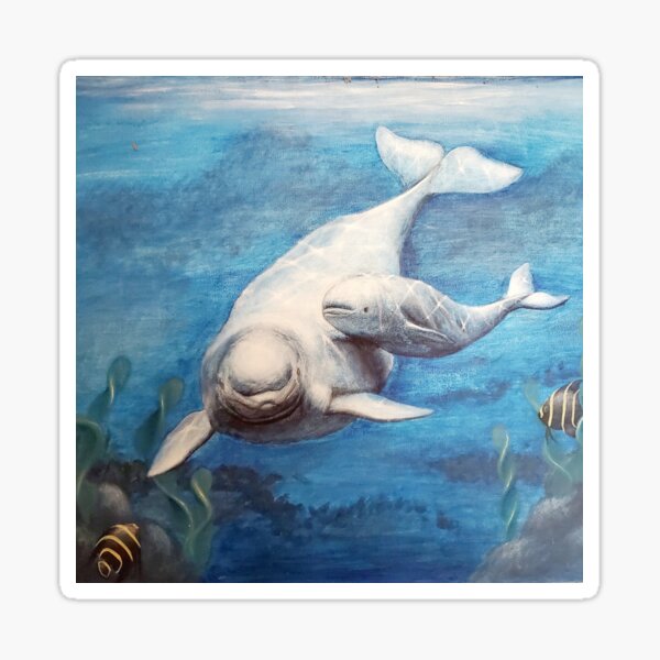 "Beluga with her baby" Sticker for Sale by ArteAnnie | Redbubble