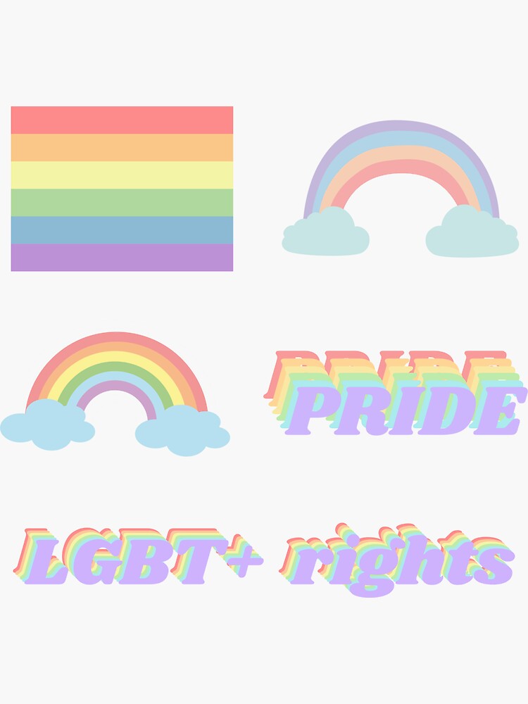 "Pastel Lgbtq+ Pride Flag" Sticker for Sale by therighttee1 | Redbubble