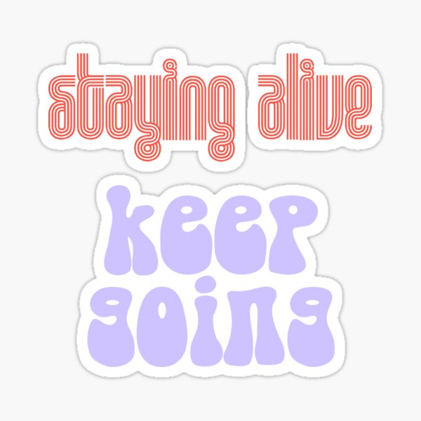 "Staying Alive | Keep Going | 70s Sticker Set | Seventies Retro ...