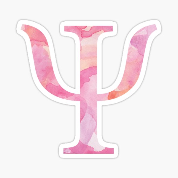 "Pink Psi Watercolor Letter" Sticker for Sale by AdventureFinder ...