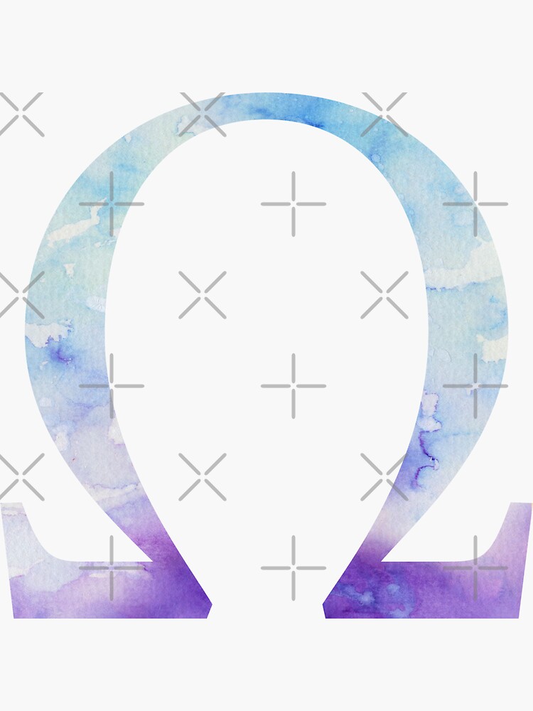 "Blue Omega Watercolor Letter" Sticker for Sale by AdventureFinder ...