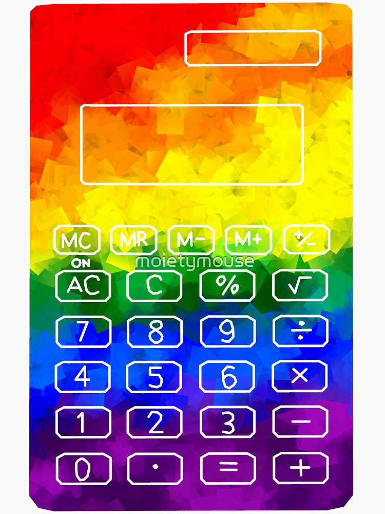"Rainbow Calculator" Sticker for Sale by moietymouse | Redbubble