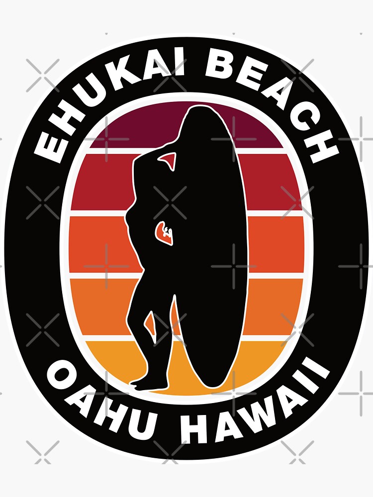"Ehukai Beach, Oahu, Hawaii - Surfer Girl Summer Surfing" Sticker for ...