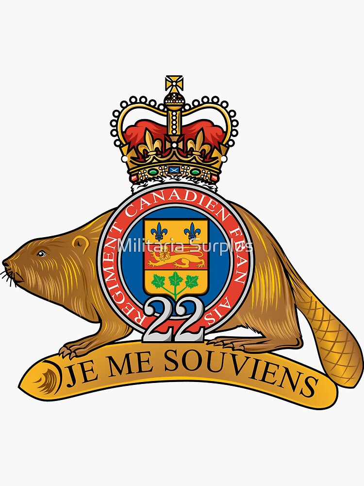 "Royal 22e Regiment Badge" Sticker for Sale by 86clothingco | Redbubble