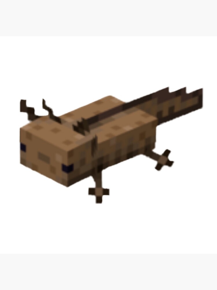 Lámina fotográfica «axolotl de minecraft marrón» de isabellebee | Redbubble