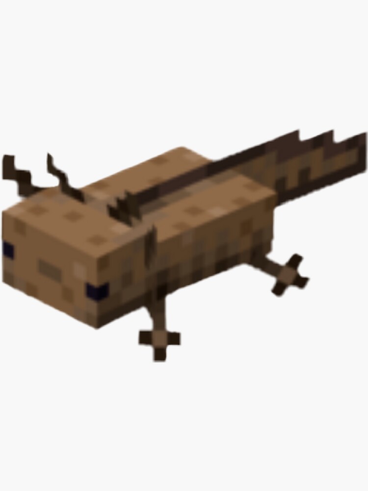 Pegatina «axolotl de minecraft marrón» de isabellebee | Redbubble