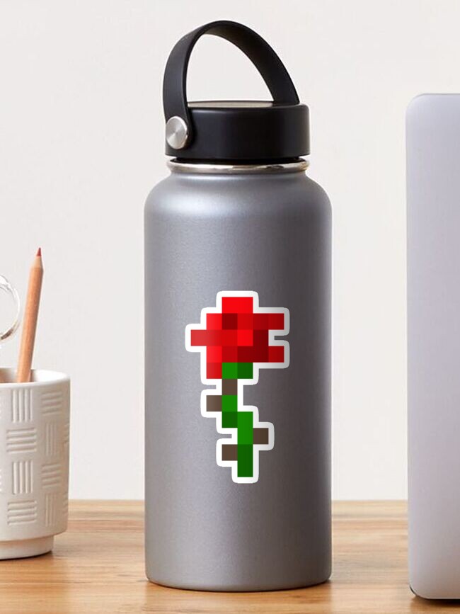 "minecraft rose/poppy " Sticker for Sale by isabellebee | Redbubble