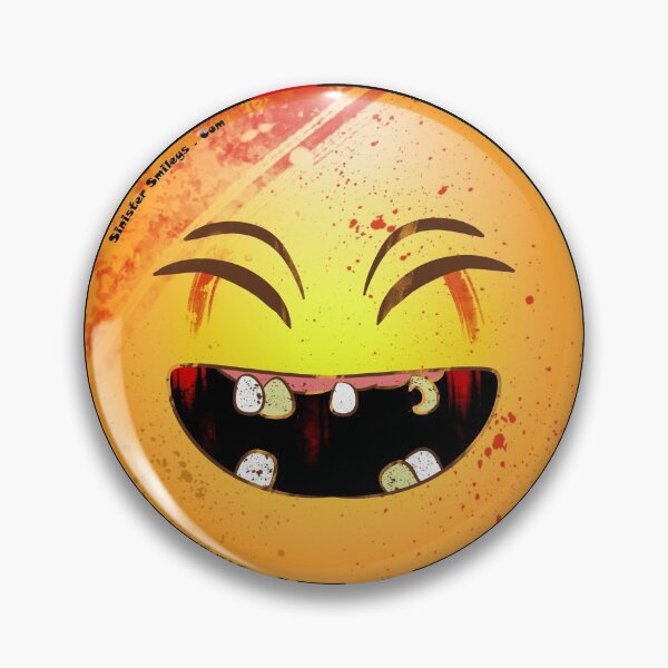 "Bad Teeth Smiley Monster Face" Pin for Sale by SinisterSmileys | Redbubble