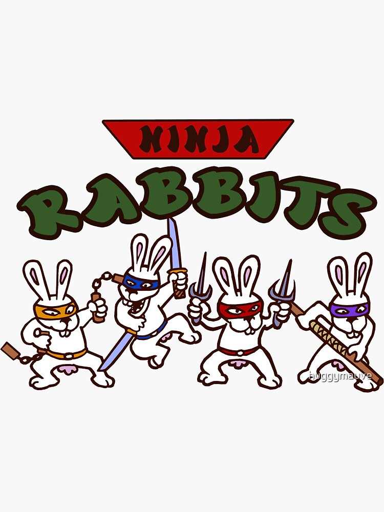 "ninja rabbits for a geek nerd fun guy who like tmnt turtle" Sticker by ...