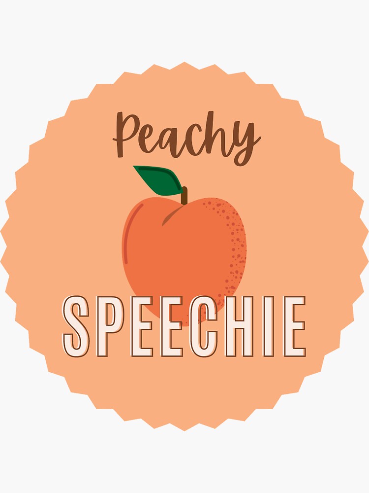 "Peachy Speechie SLP" Sticker for Sale by ca-med-slp | Redbubble