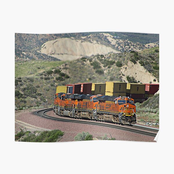 "BNSF # 7818 at Cajon Pass" Poster by RandyDyer | Redbubble