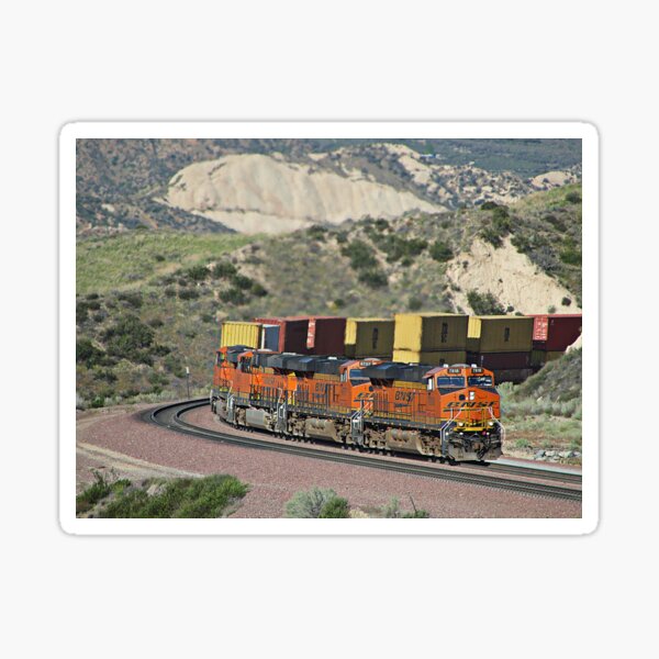 "BNSF # 7818 at Cajon Pass" Sticker by RandyDyer | Redbubble