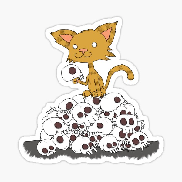 "A Cute Bringer of Death, Cat" Sticker by Chibibbs | Redbubble