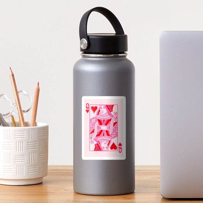 "pink queen of hearts card" Sticker for Sale by kgmcg | Redbubble