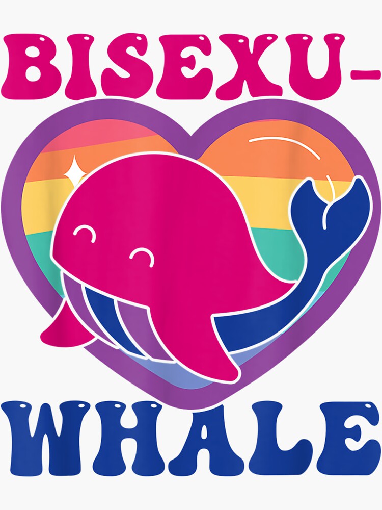 Bisexu Whale Kawaii Whale Bisexual Pride Flag Sticker For Sale By