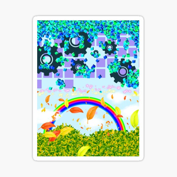 "Side by side Nature and Tecnology" Sticker for Sale by Top-X | Redbubble