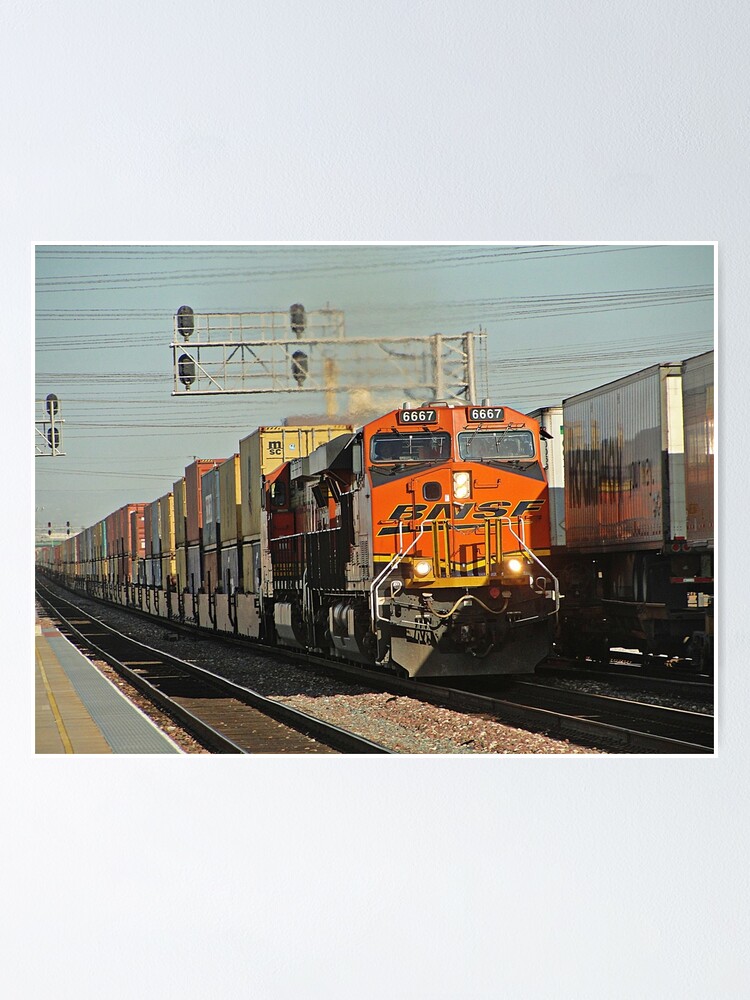 "BNSF # 6667 at Commerce" Poster for Sale by RandyDyer | Redbubble