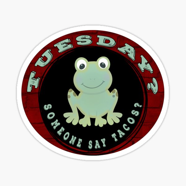 "Funny T-shirt Taco Tuesday happy Frog Froggy" Sticker for Sale by ...