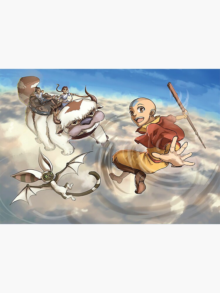 "appa fly and aang avatar" Sticker by orinvonn | Redbubble